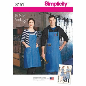 Sewing Pattern Simplicity Aprons Women Men VTG 1940s 1950s 1960s 1970s ...