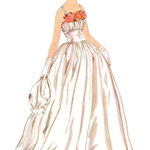 S9819 Sewing Pattern Vintage 1950s Misses' Evening Formal Dress ...