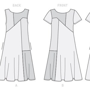 S9615 Sewing Pattern Pullover Patchwork Swing Dresses Misses' Sizes XS ...