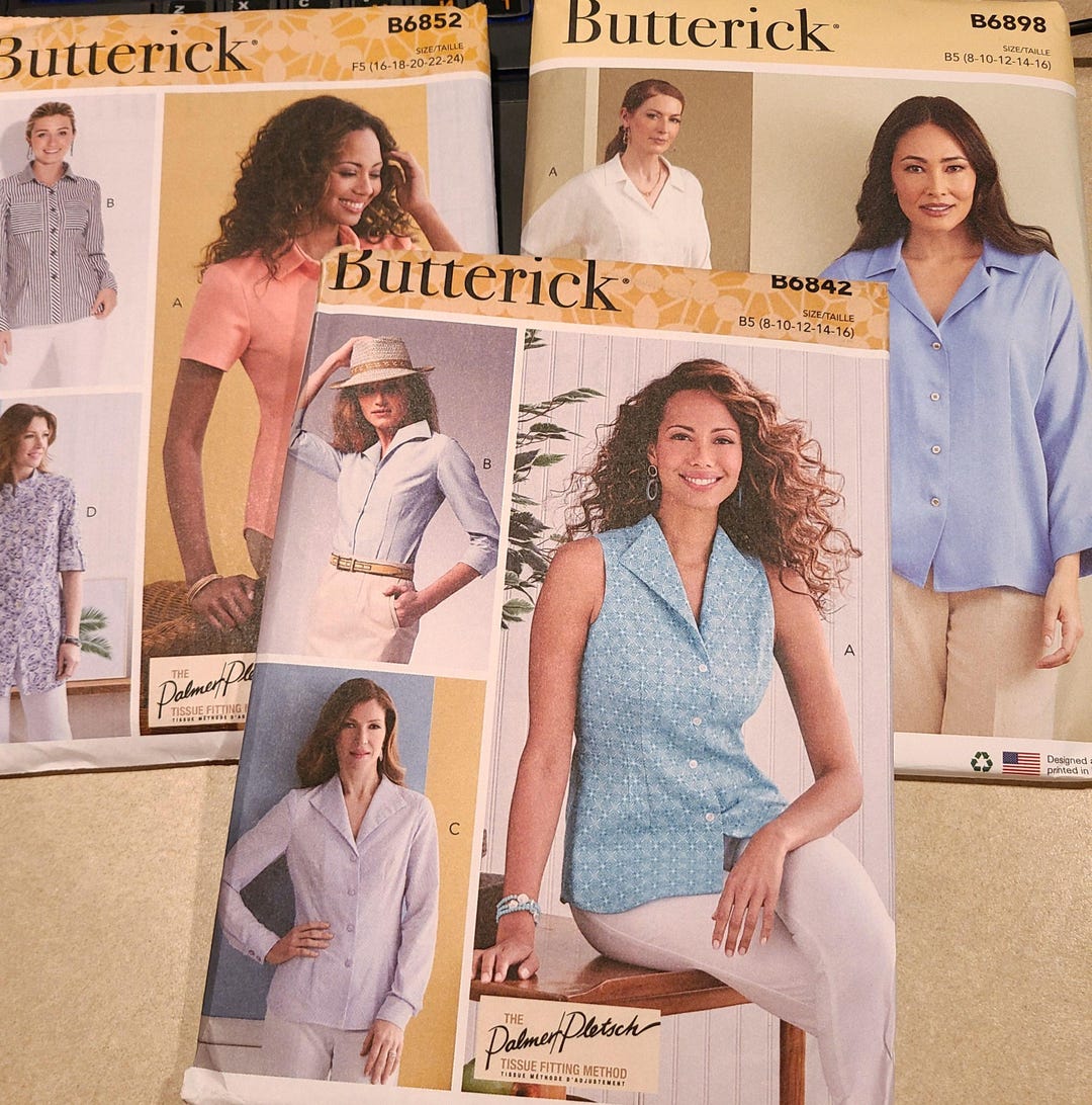 NEW Sewing Pattern Tops Blouses Palmer Pletsch Butterick B6898 B6852 ...