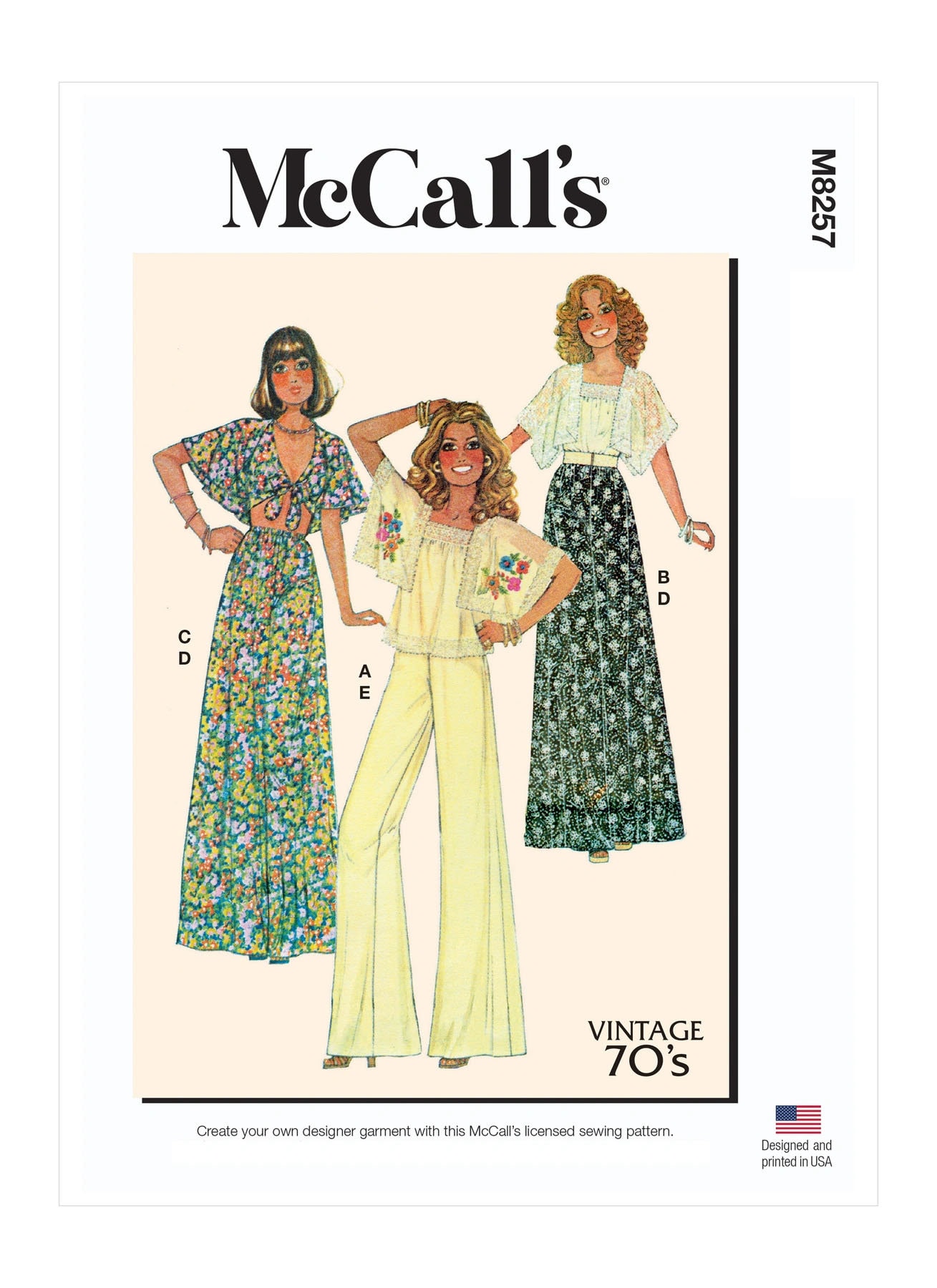 M8257 Sewing Pattern Vintage 1970s Design Skirt Pants Tops - Etsy
