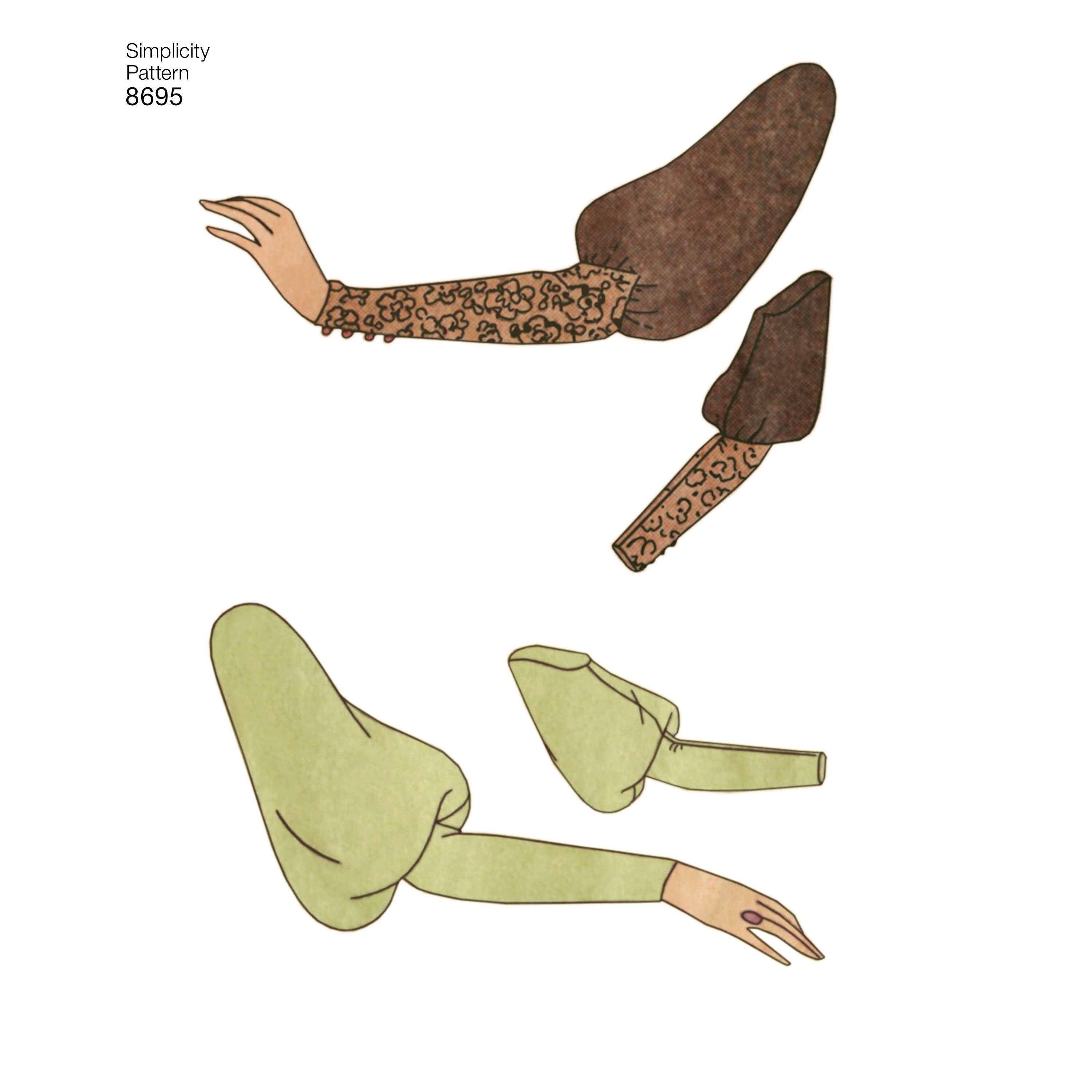 S8695 Sewing Pattern Vintage 1930's Misses Set of 7 Vintage Sleeves ...