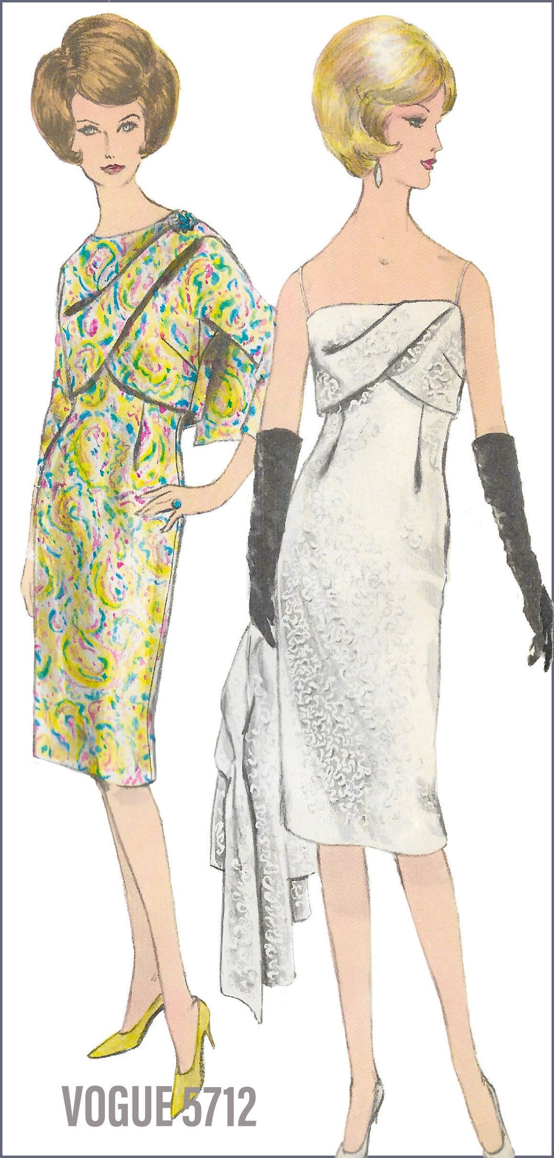V5712 VTG 1960s Sewing Pattern Vogue Special Design Dress Jacket Bust ...