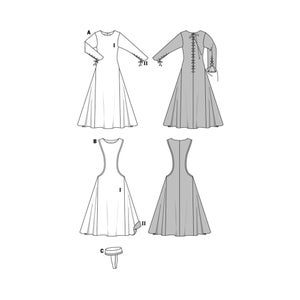 Burda 7977 Sewing Pattern Misses' Medieval Early Renaissance Middle ...