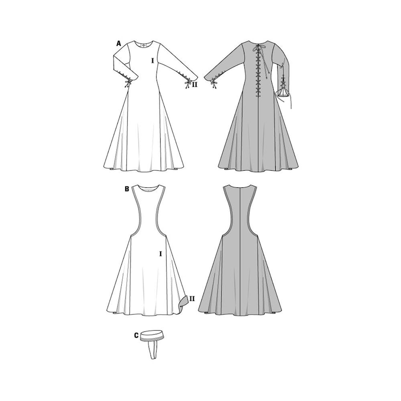 Burda 7977 Sewing Pattern Misses' Medieval Early Renaissance Middle ...