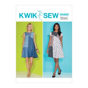 S9615 Sewing Pattern Pullover Patchwork Swing Dresses Misses' Sizes XS ...