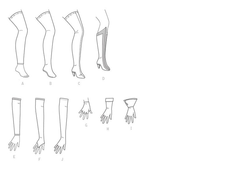 M7397 Sewing Pattern Misses' Costume Accessories Boot Covers Stockings ...