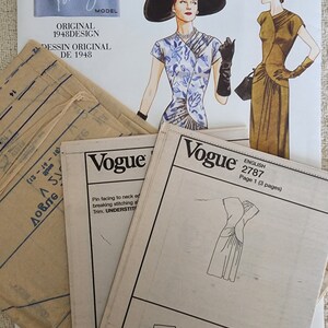 V2787 Vogue Sewing Pattern VTG 1940s Style Ruched A-line Dresses ...