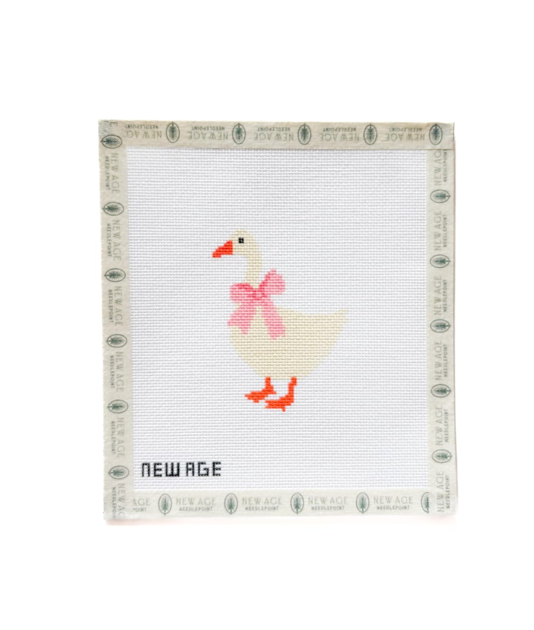 Sweet Goose With Pink Bow Needlepoint Canvas – 18 Mesh, Hand-painted ...