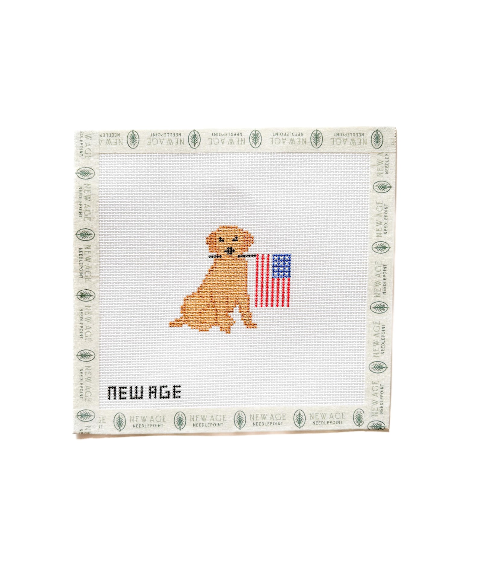 Patriotic Golden Retriever Needlepoint Canvas – 18 Mesh Hand-painted ...