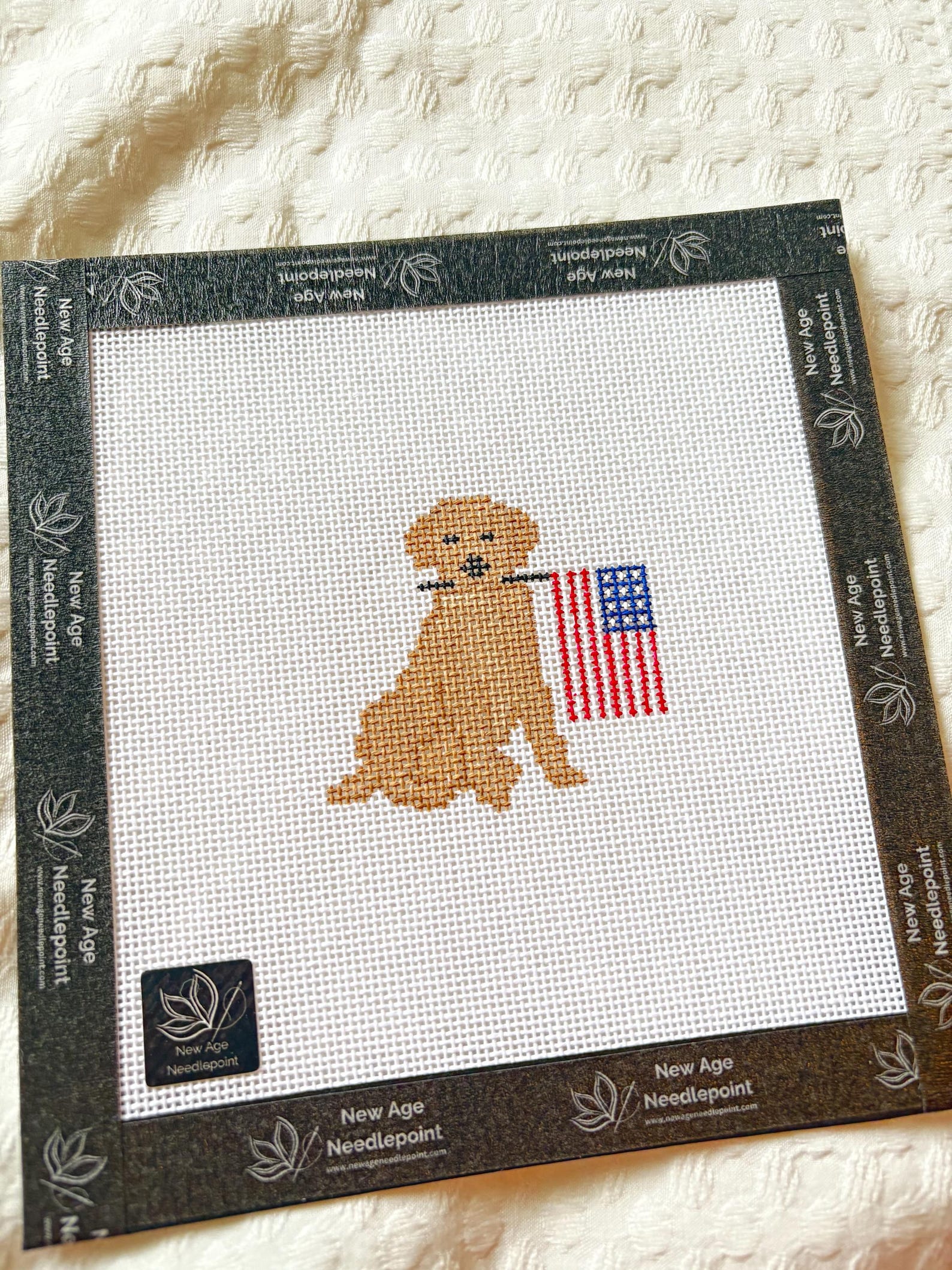 Patriotic Golden Retriever Needlepoint Canvas – 18 Mesh Hand-painted ...