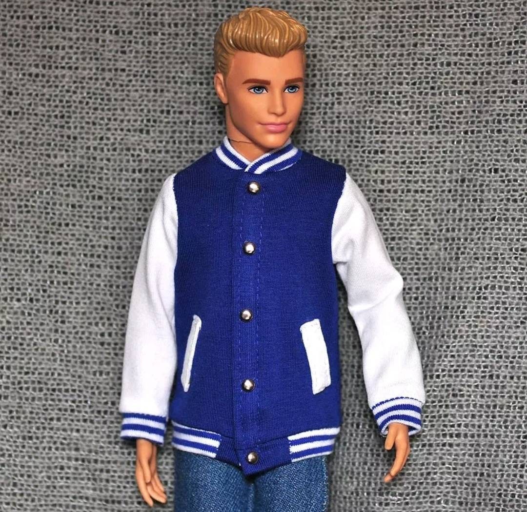 Handmade Doll Blue White Baseball Jacket Doll Clothes for 12" Dolls - Etsy