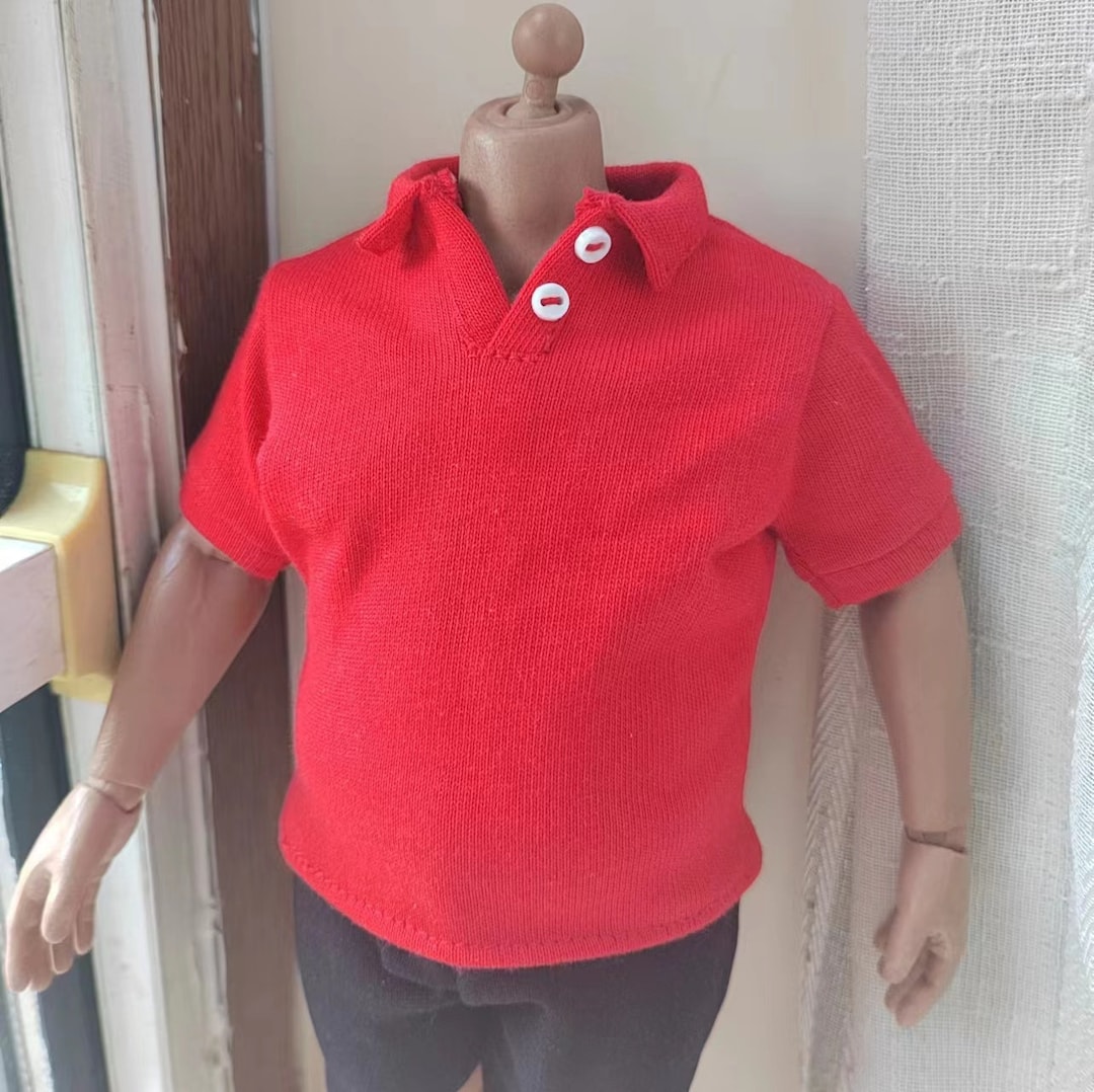 Handmade Doll Red Polo T-shirt Doll Clothes for 12" Muscle Dolls（if You ...