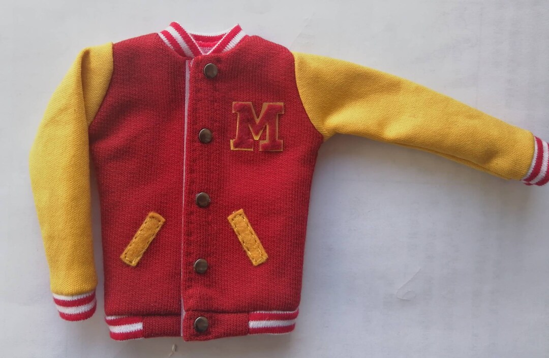 Handmade Doll Yellow Red Baseball Jacket Doll Clothes for 12" Dolls ...