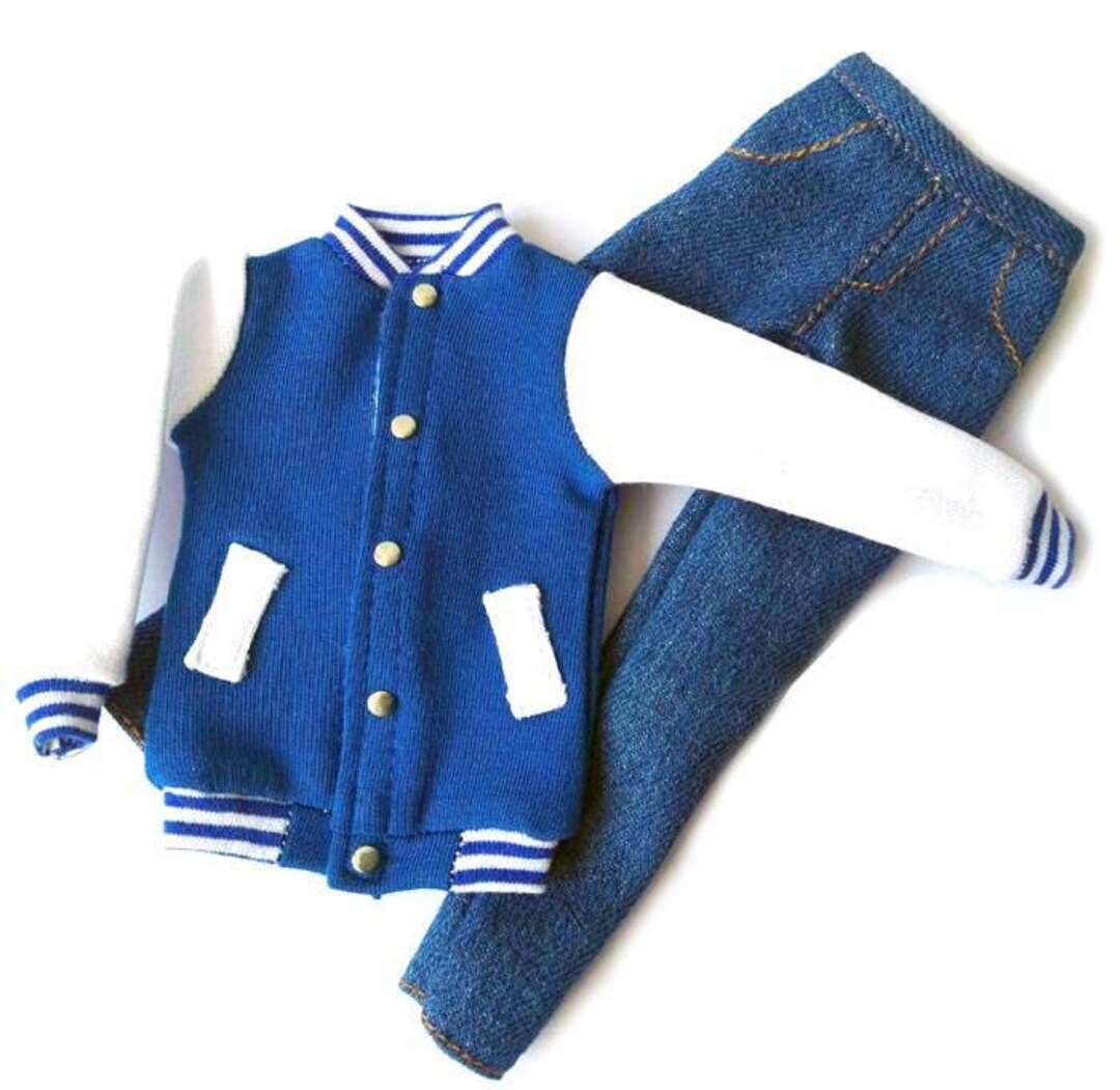Handmade Doll Blue Jacket & Pants Jeans Set Doll Clothes for 12" Dolls ...