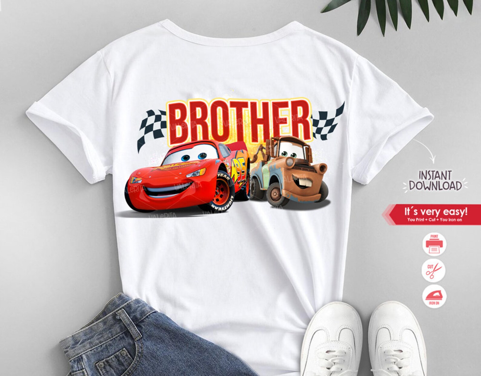 Cars Brother Birthday Tshirt Design Png, Mcqueen and Mater, Cars Family ...