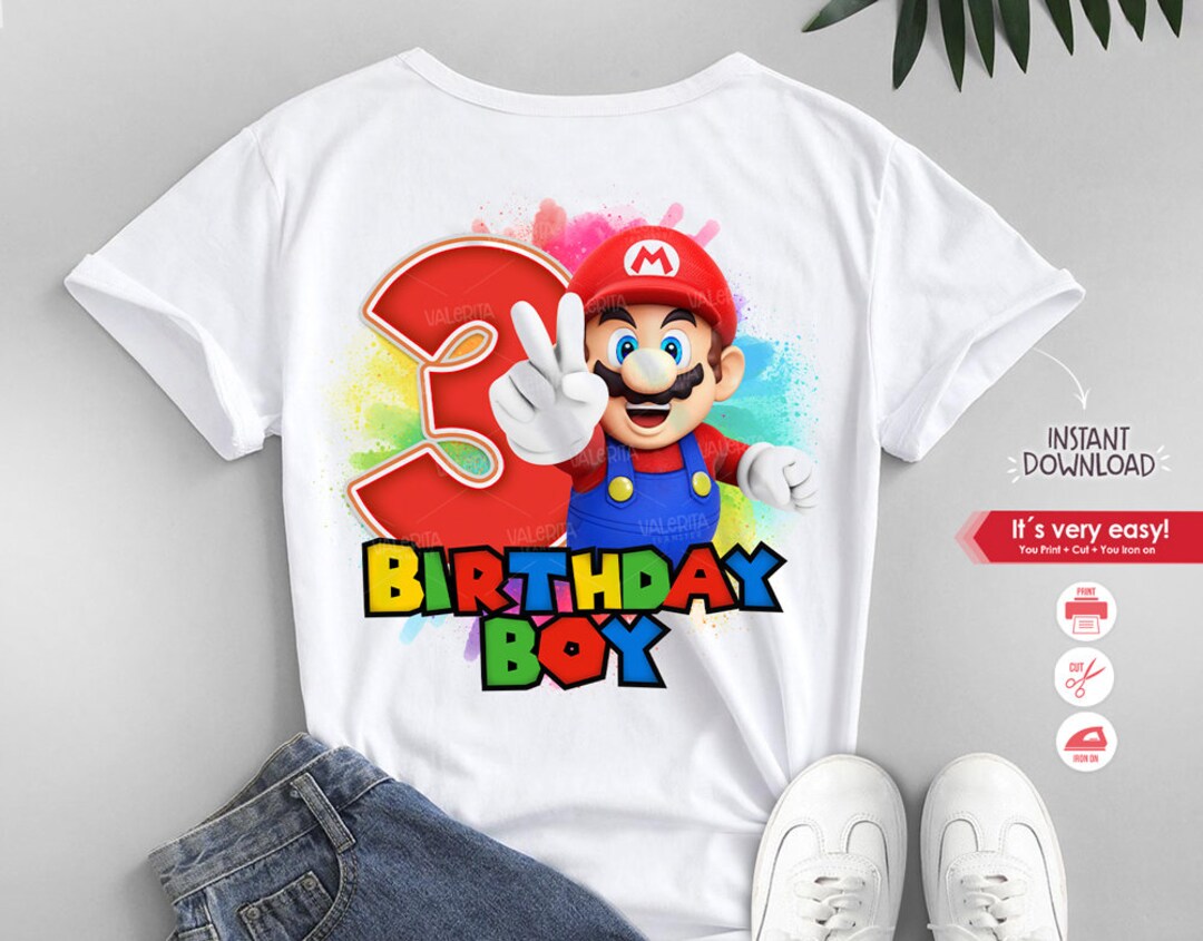 Super Mario 3rd Birthday Shirt, Super Mario T-shirts Designs, Super ...