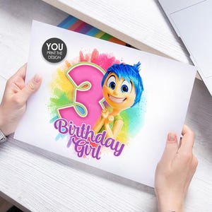 Joy Inside Out 2 Shirt 3rd Birthday Girl Iron-on Transfer Printable ...