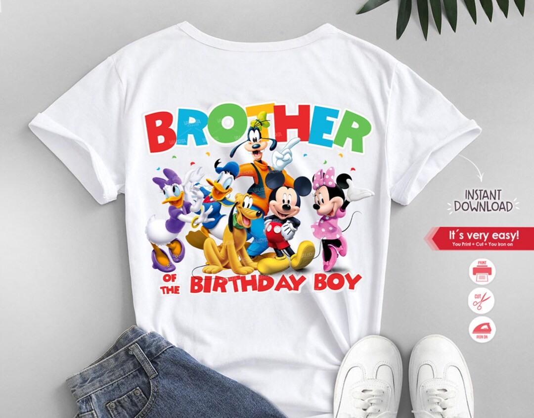 Mickey Mouse Brother Birthday Boy Design Shirt, Mickey Png, Mickey ...