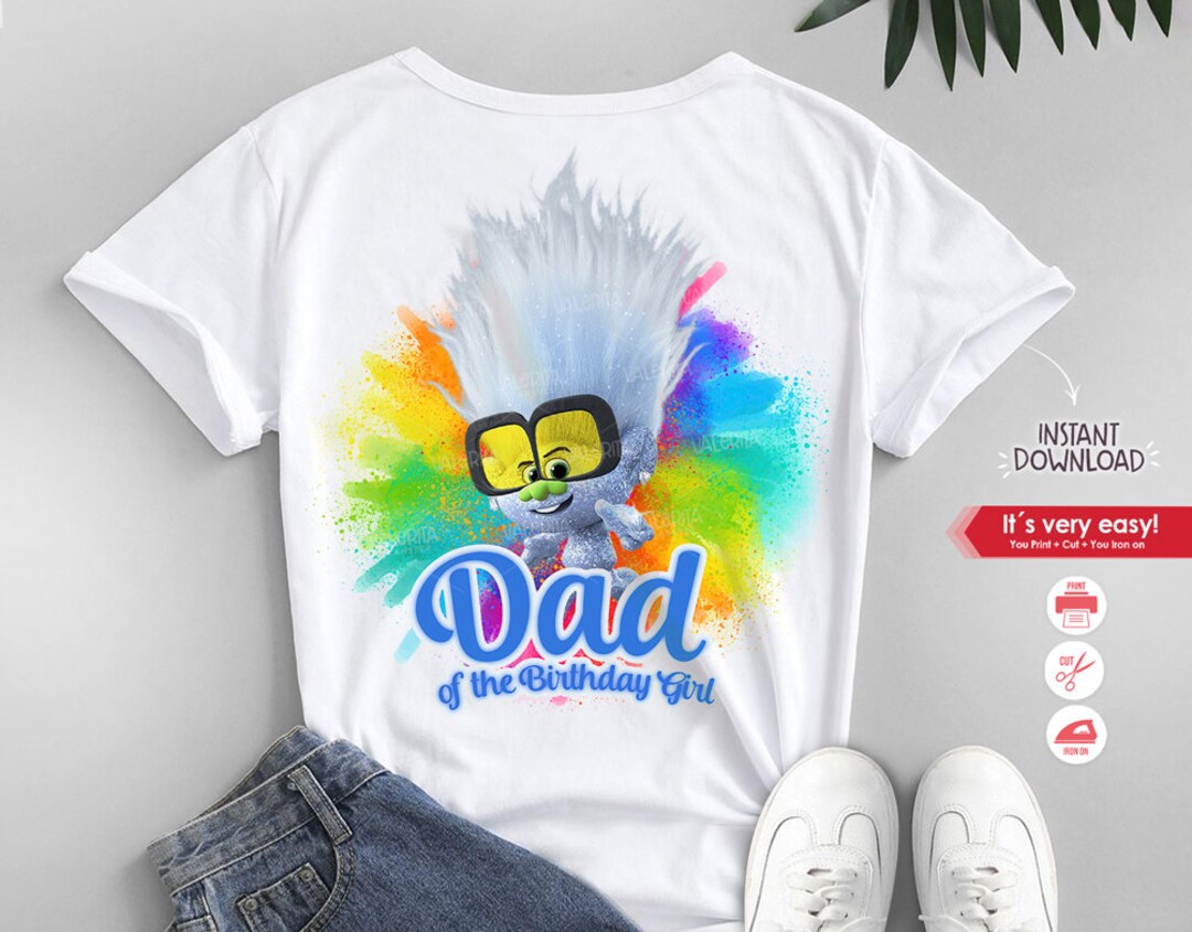 Trolls Dad of the Birthday Girl Iron on Transfer Image, Trolls Png ...