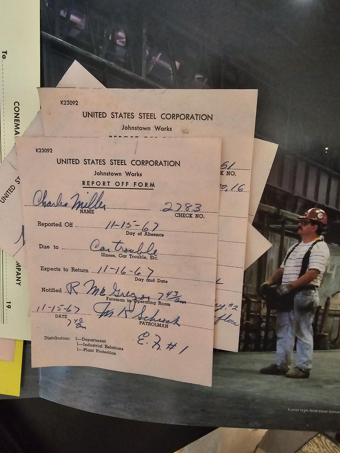 Vintage US Steel Mill Advertising Logo Tag Industrial Steelworker ...