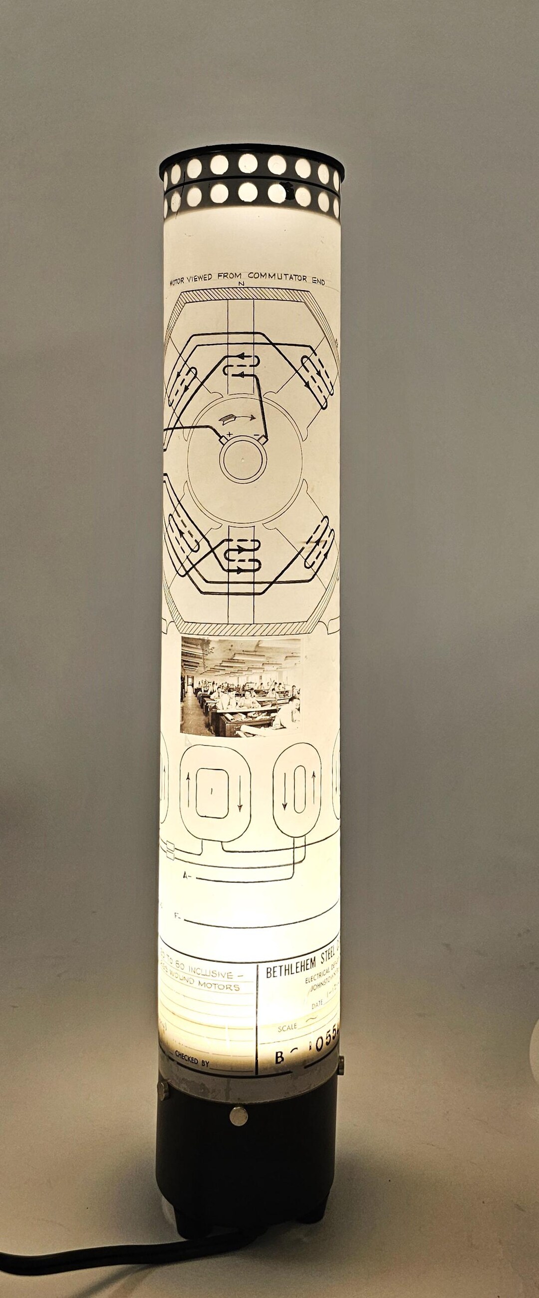 BC 100552 E-BS3 Vintage Industrial Bethlehem Steel LED Lamp Repurposed ...