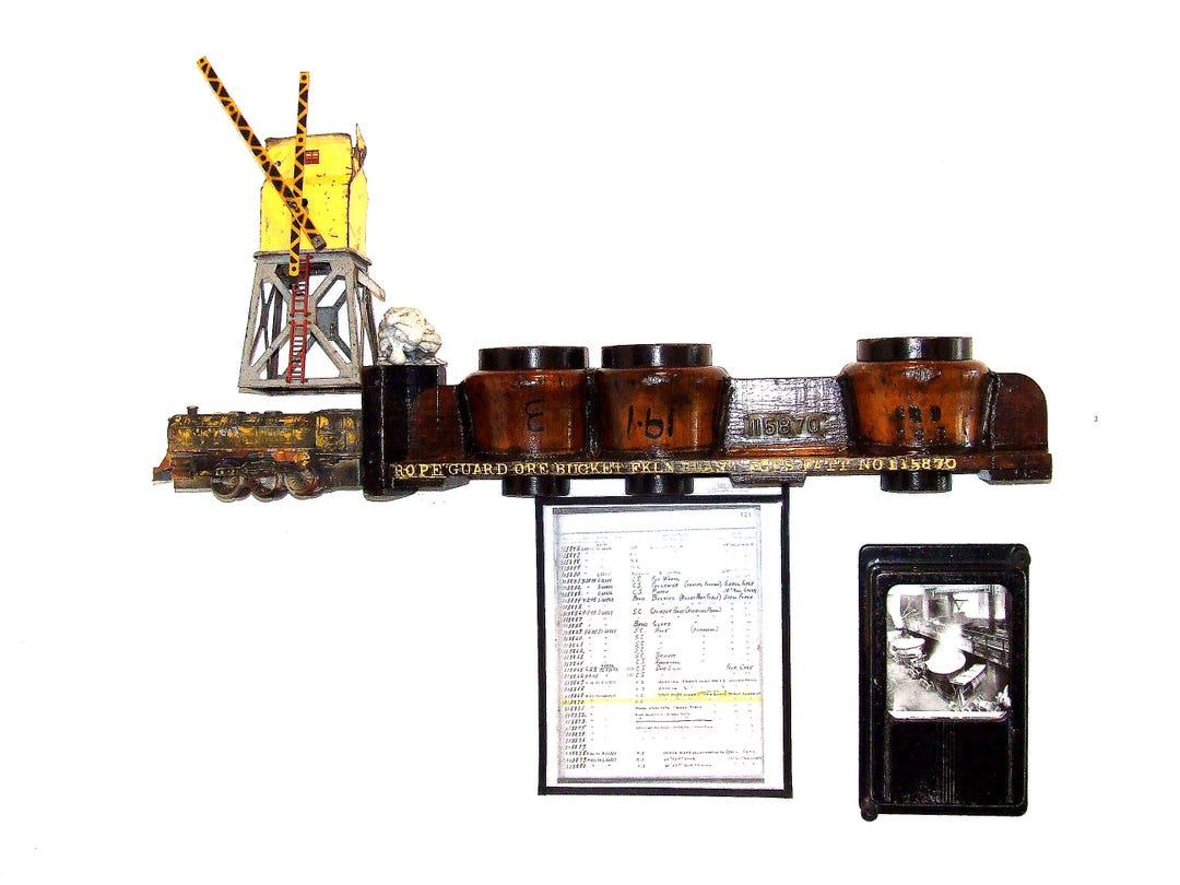 Vintage Rxr Train Clock Assemblage Sculpture Industrial Assemblage Art ...