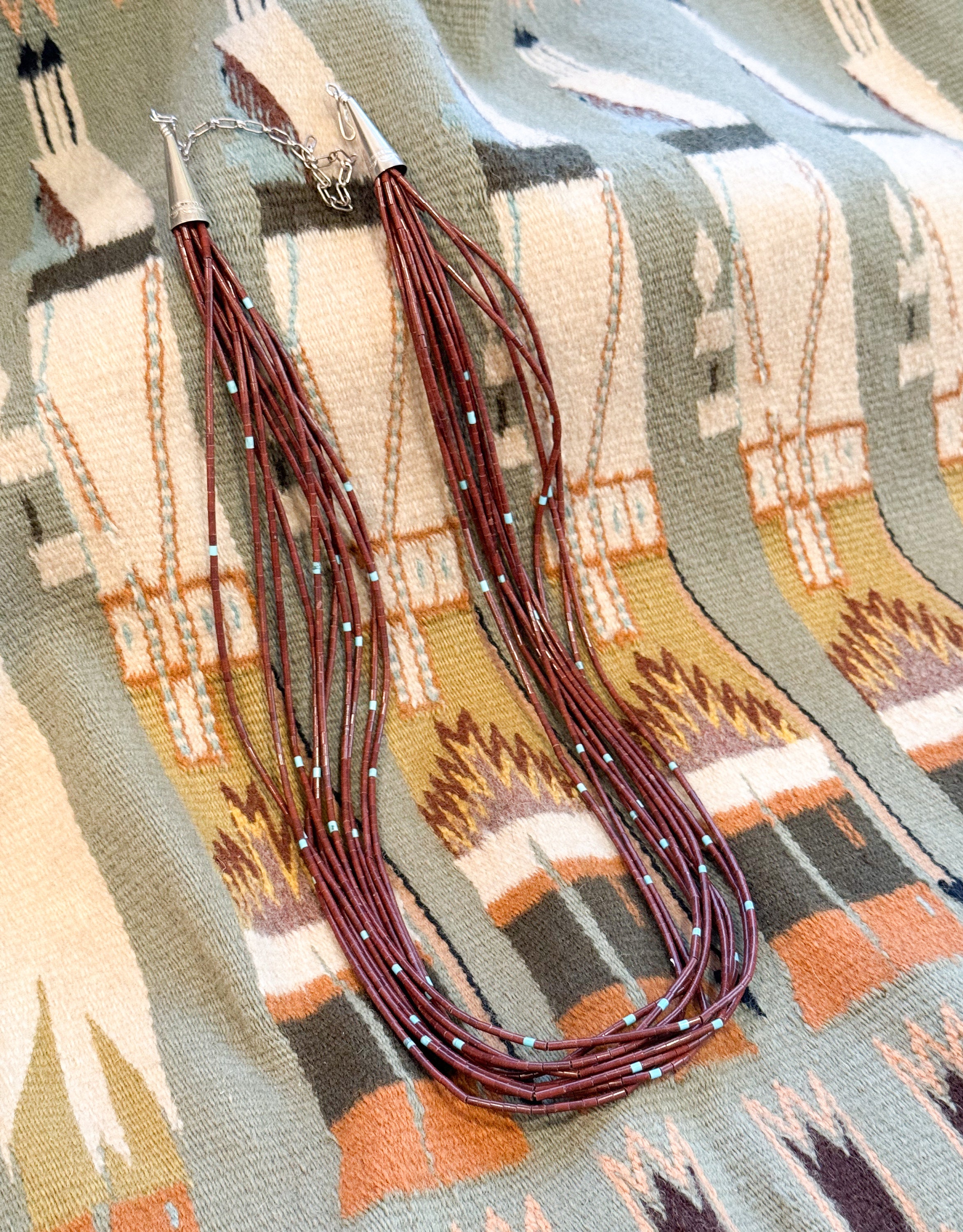 Exquisite Vintage Santo Domingo Ten Strand Hand Rolled Pipestone ...