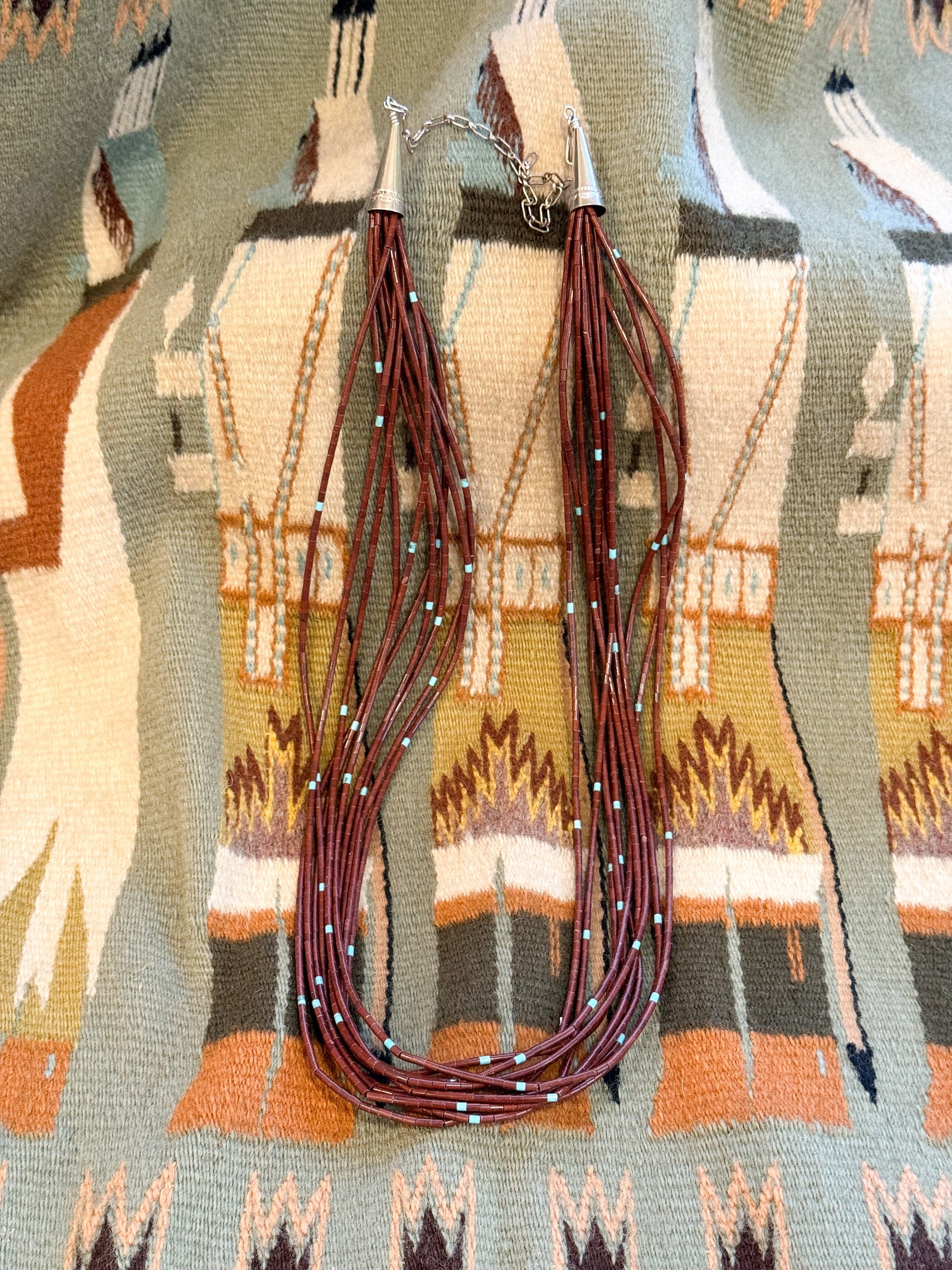 Exquisite Vintage Santo Domingo Ten Strand Hand Rolled Pipestone ...