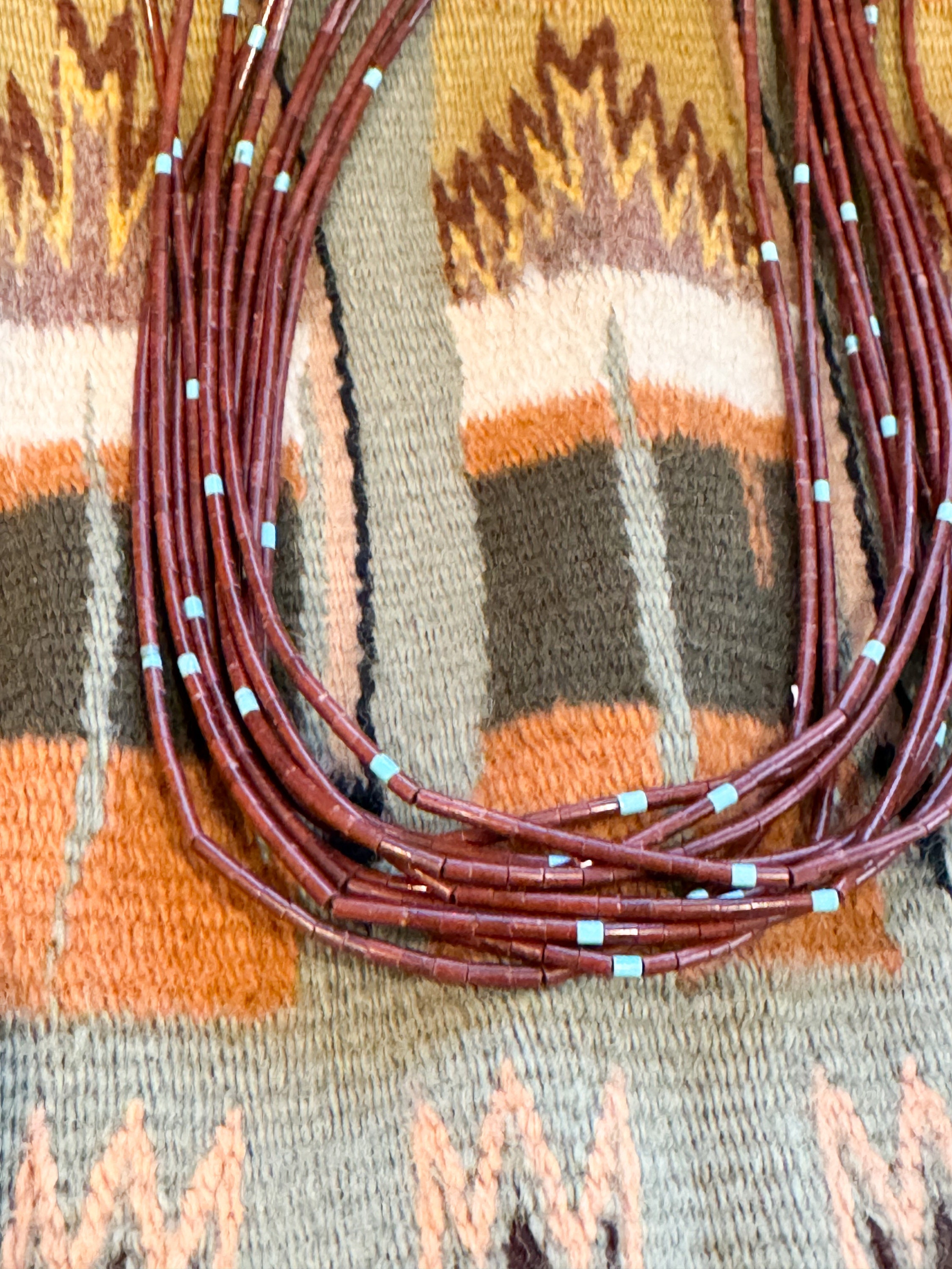 Exquisite Vintage Santo Domingo Ten Strand Hand Rolled Pipestone ...