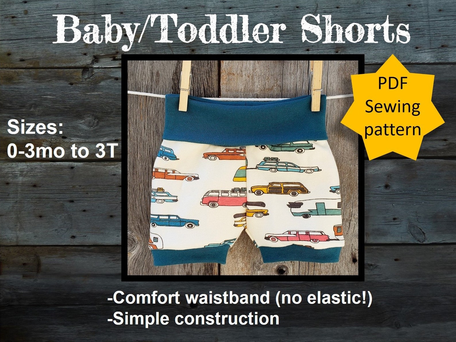 Baby Shorts Sewing Pattern, KNIT Pdf Shorts Pattern, Toddler Shorts ...