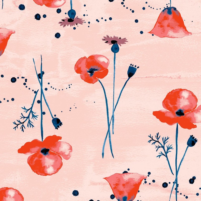 Poppy Fabric - Etsy