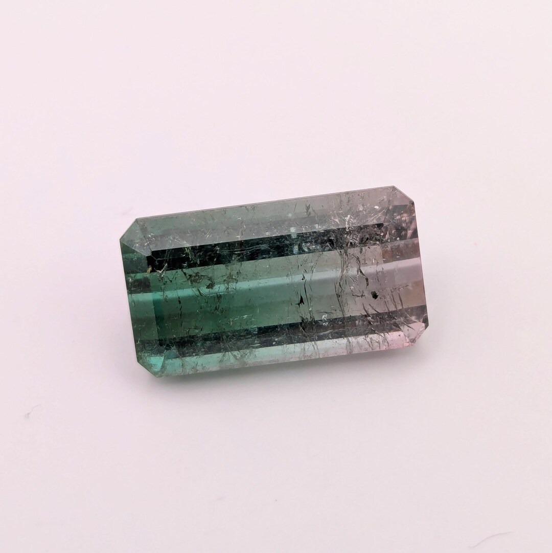Bi-color Tourmaline Faceted Stone - Etsy