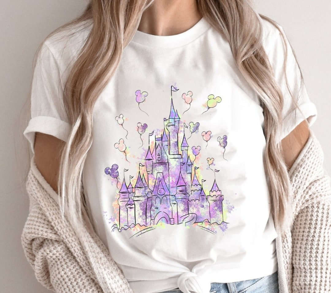 Disneyland Watercolor Castle Shirts, Family Vacation Shirt, Family Trip ...