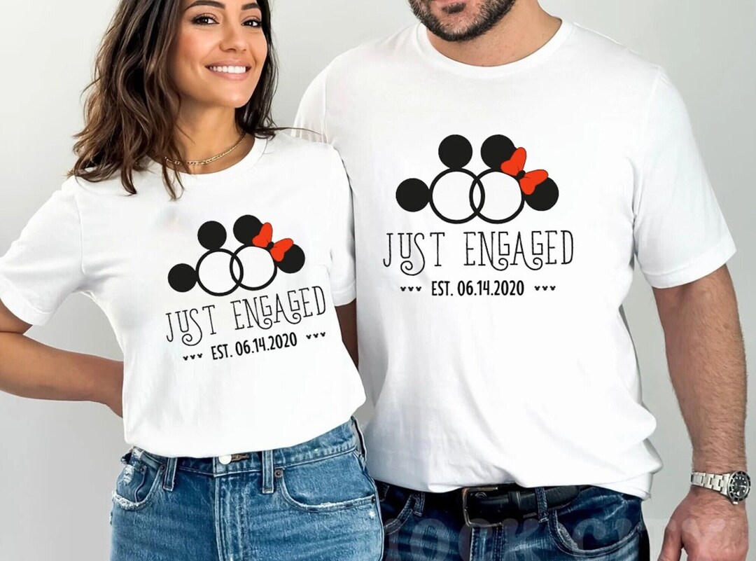 Just Engaged Couple Matching Shirts, Disneyland Honeymoon Shirt ...