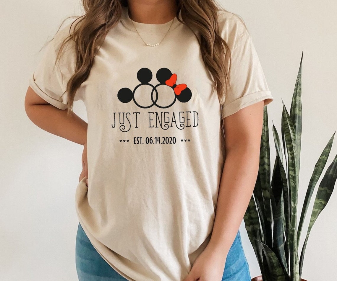 Just Engaged Couple Matching Shirts, Disneyland Honeymoon Shirt ...