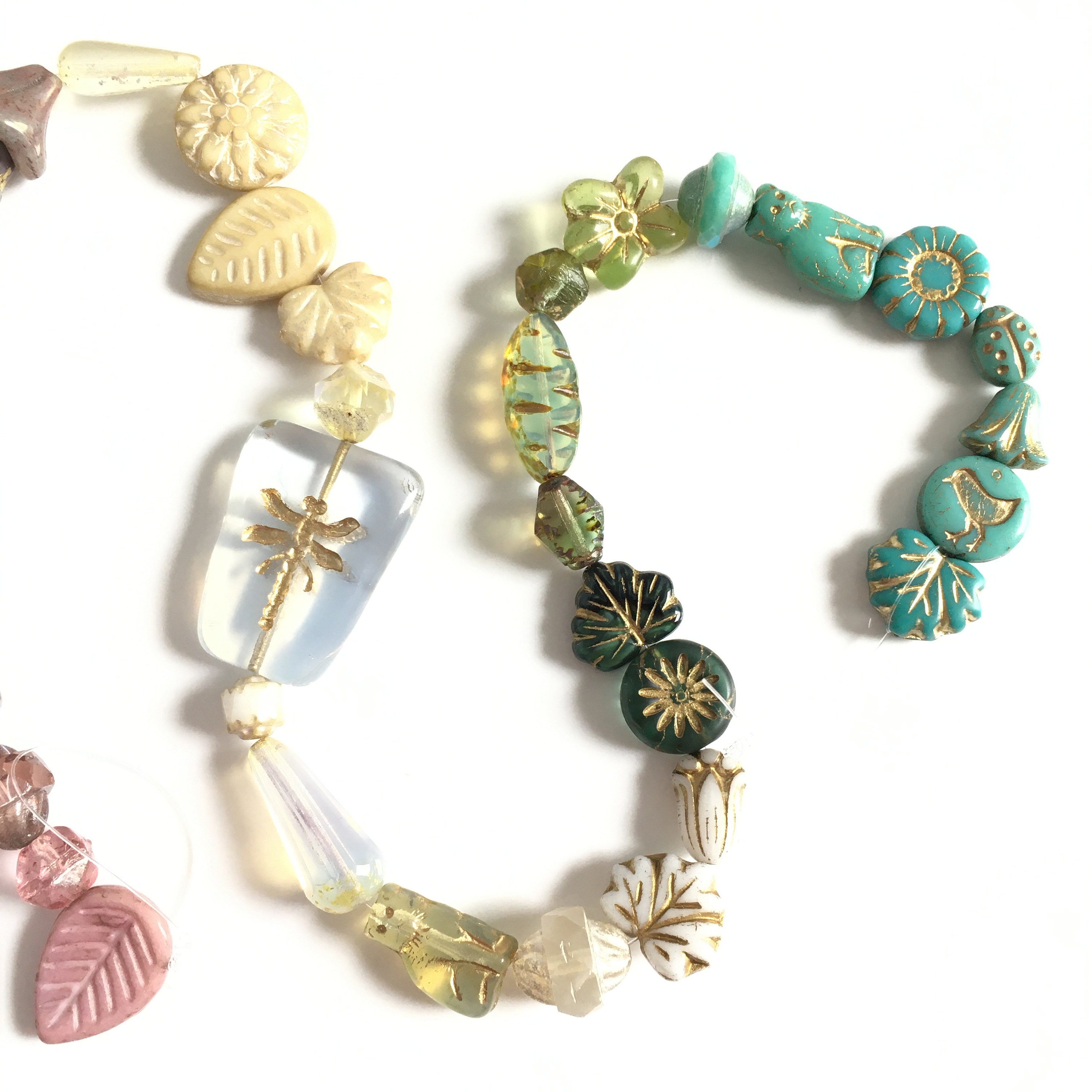 36pc Custom Czech Glass Bead Mix Strand Colorful Czech Glass Bead Mix