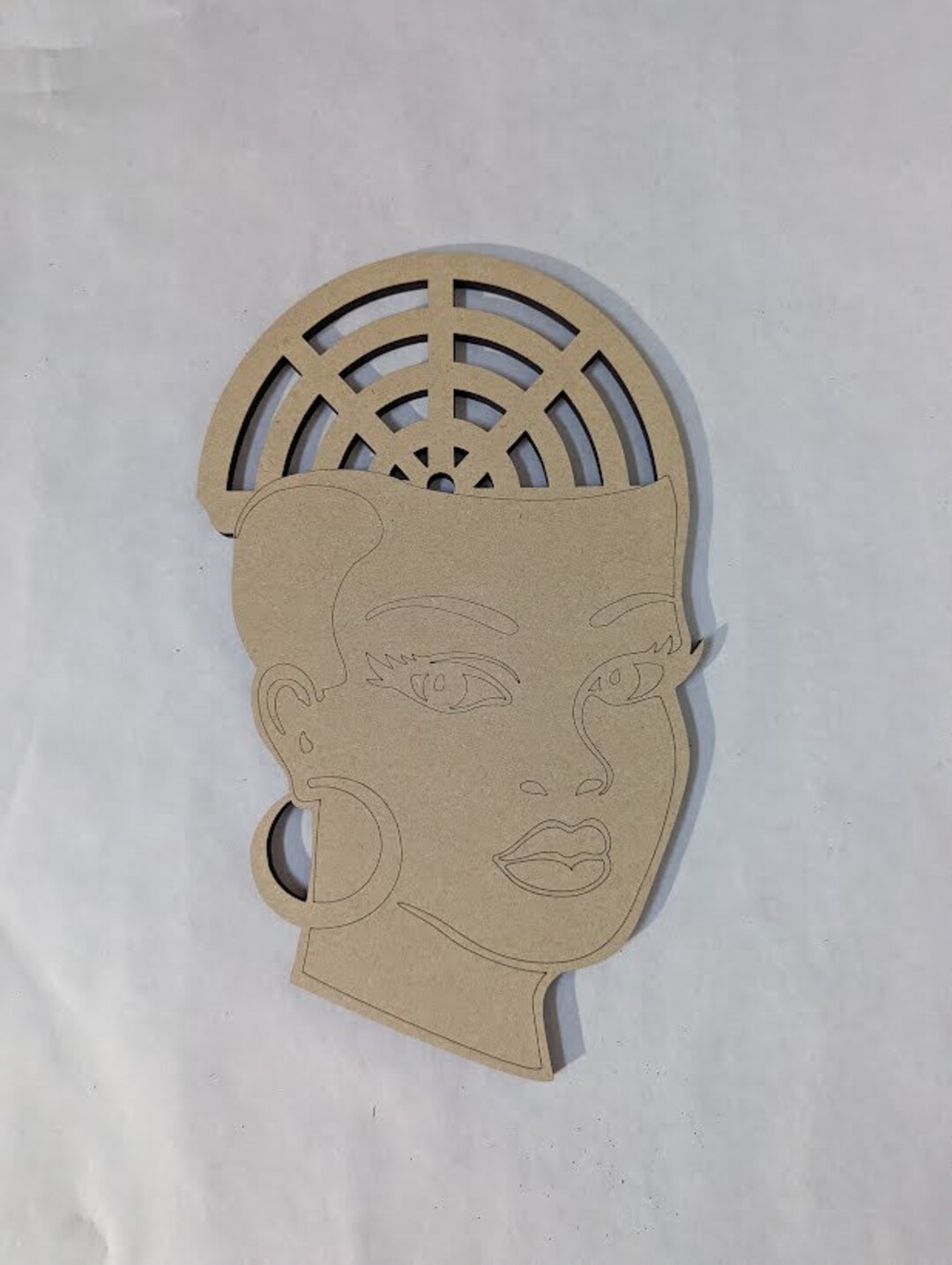 Diva Afro Wreath Rail: Shaved Side, Paintable MDF Door Hanger - Etsy