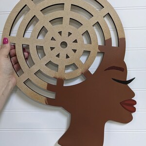 Diva Wreath Rail: Afro Woman, Door Hanger, Wood Blank (tutorial) - Etsy