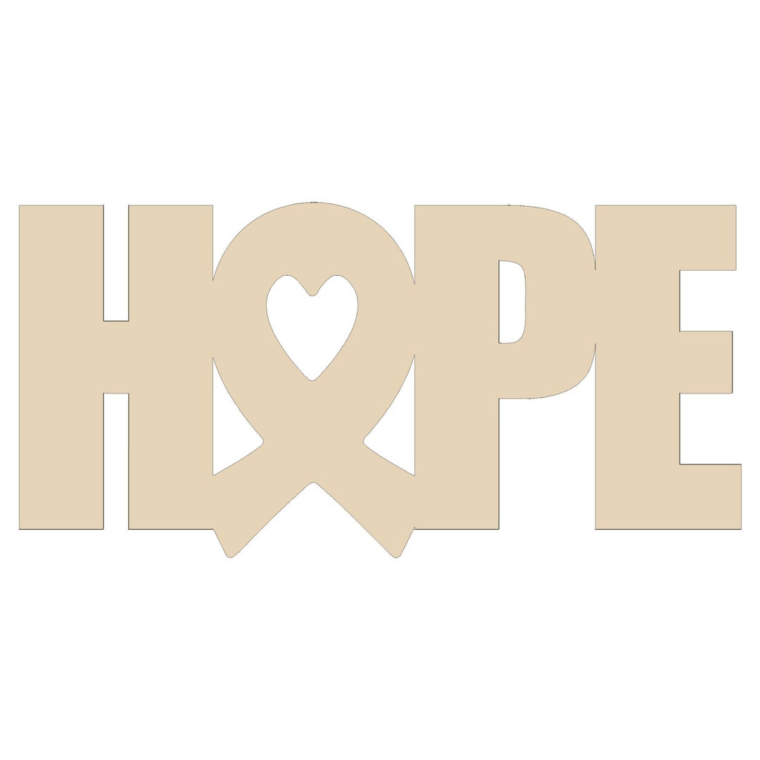 Hope Awareness, Hope Wreath Sign, Cancer Awareness Wood Blank, Door ...