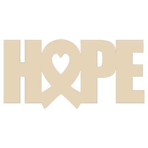Hope Awareness, Hope Wreath Sign, Cancer Awareness Wood Blank, Door ...