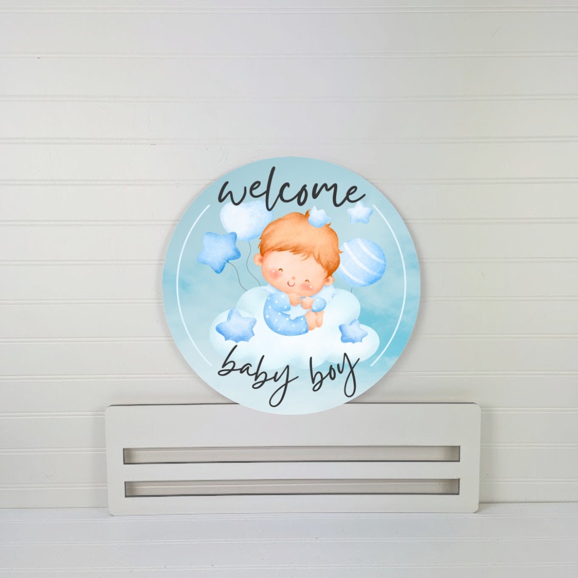 Welcome Baby Boy Light Blue Baby Gift Nursery Wreath - Etsy