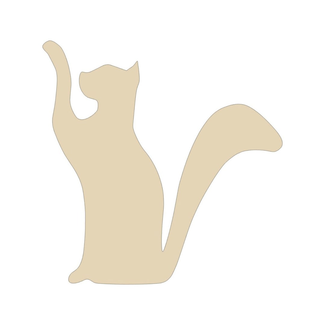 Cat Wood Cutout: Reaching Cat MDF Blank, Unpainted - Etsy