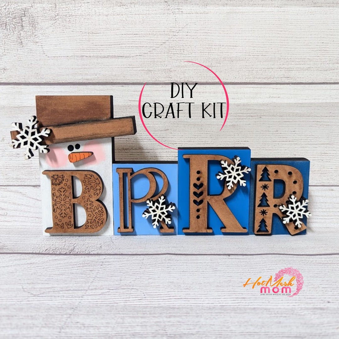 Brrr Winter Word Block: DIY Home Decor Craft Kit - Etsy