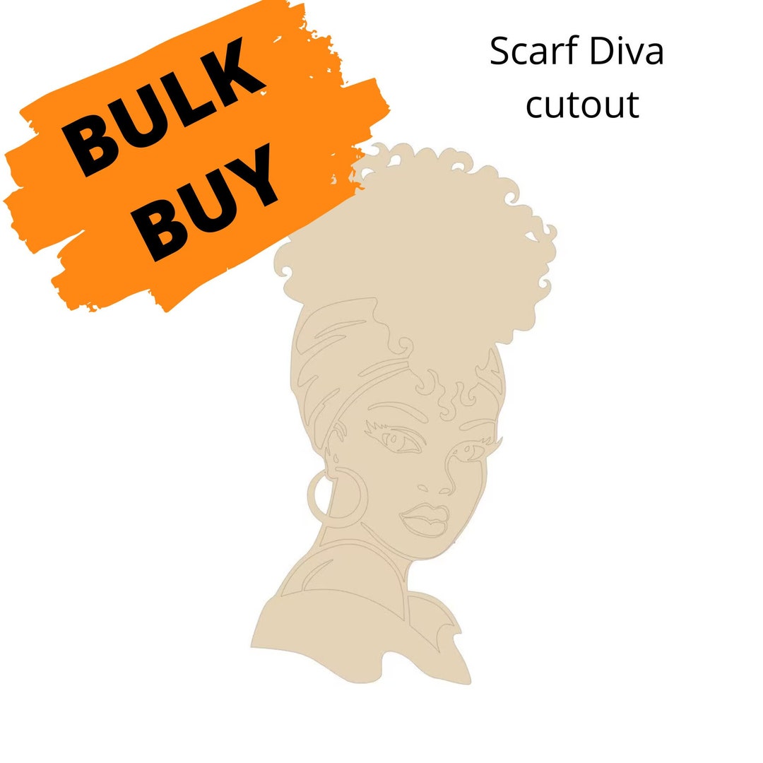 Scarf Diva MDF Cutout: Afro Wreath, Door Hanger Sign - Etsy