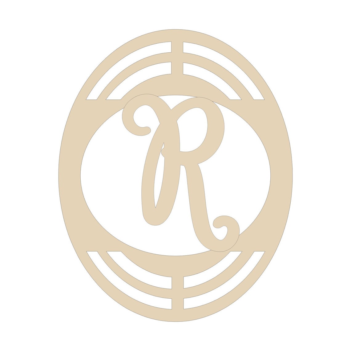 Monogram Oval Wreath Rail With Custom Name DIY Door Rail - Etsy