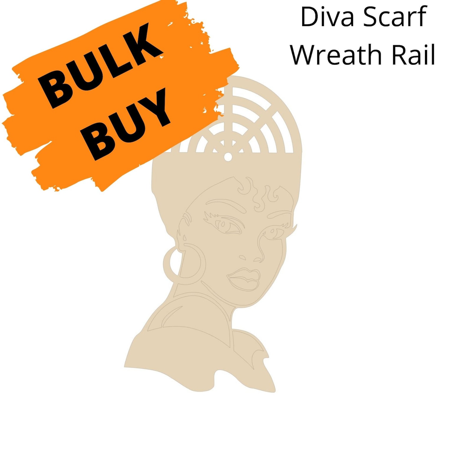 Bulk Buy - Diva Scarf Wreath Rail: Afro Woman MDF Blank - Etsy