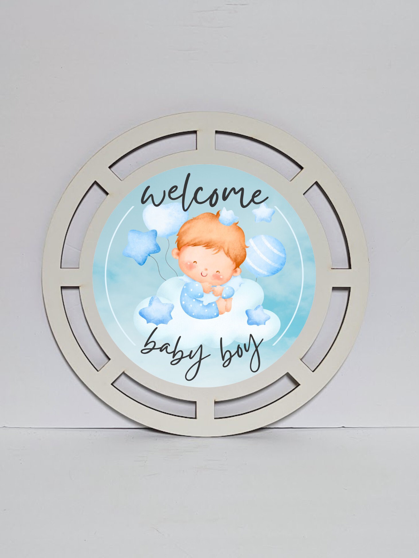 Welcome Baby Boy Light Blue Baby Gift Nursery Wreath - Etsy