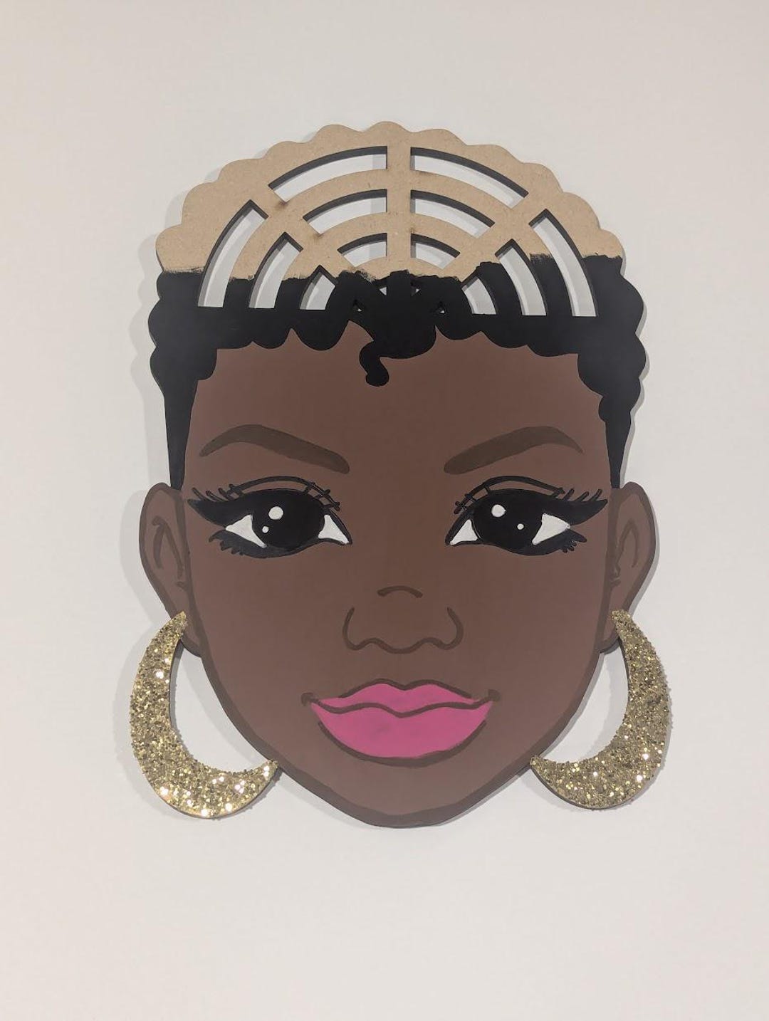 Diva Wreath Rail: Engraved Afro Woman, DIY Door Hanger - Etsy