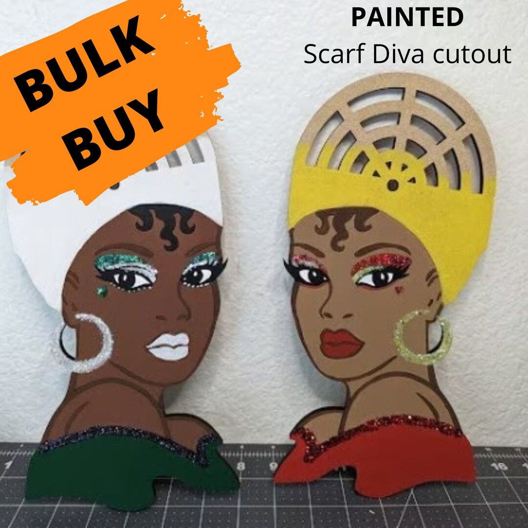 BULK BUY - Painted Scarf Diva, Diva Wreath, Melanin Diva, Afro Wreath ...